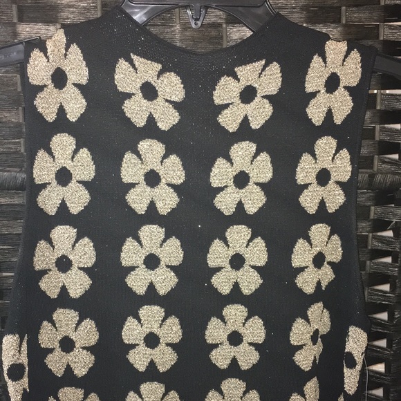 ECI | Dresses | Eci New York Black Gold Flower Dress Size S | Poshmark